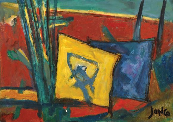 Bonhams : Marcel Janco (Romanian/Israeli, 1895-1984) Green and blue forms