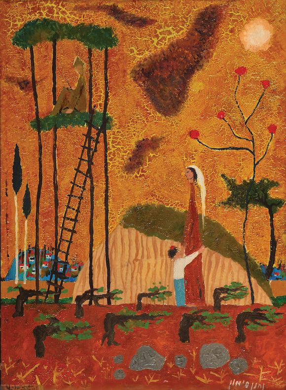 Bonhams : Yohanan Simon (Israeli, 1905-1976) 'Watchmen in the Vineyard'