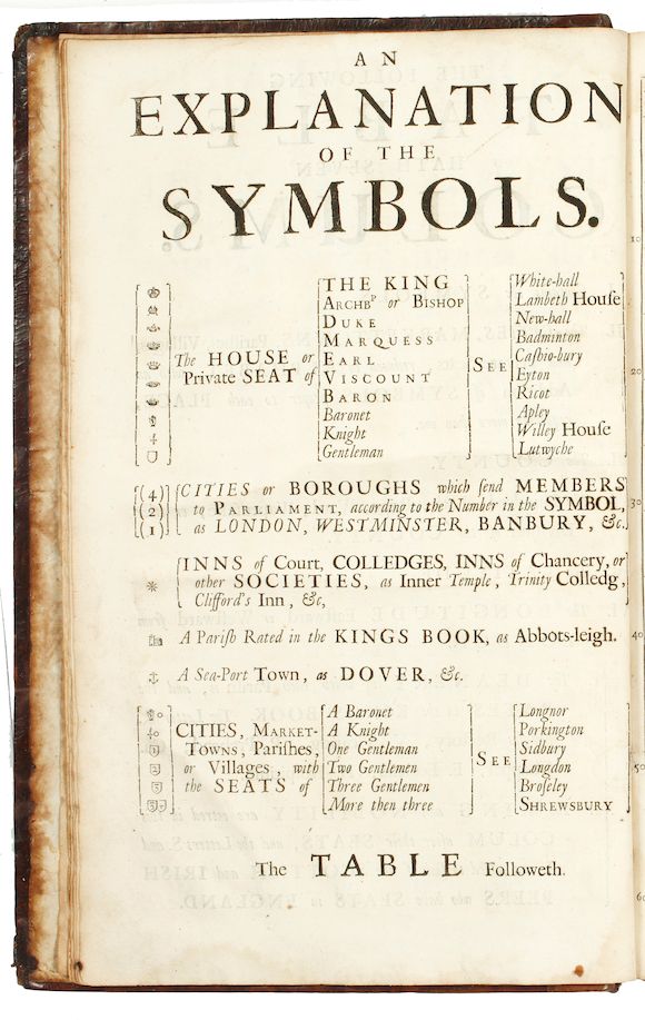 Bonhams : ADAMS (JOHN) Index Villaris: or, an Exact Register ...