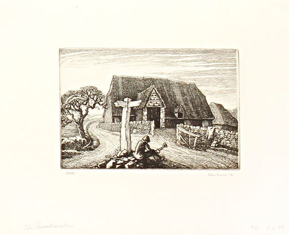 Bonhams : Robin Tanner (British, 1904-1988) The Roadmaker Etching, 1928 ...