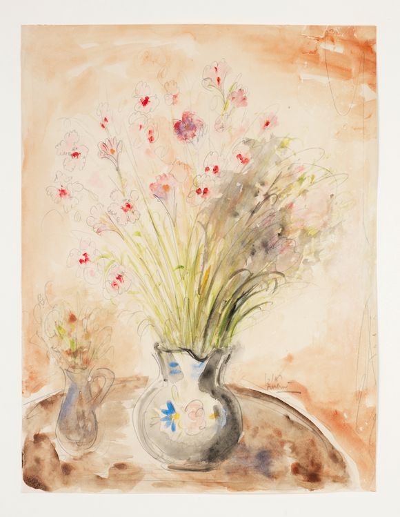 Bonhams : Reuven Rubin (Israeli, 1893-1974) Vase of flowers on a table ...