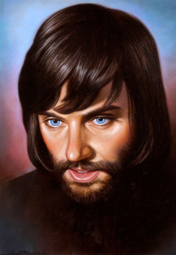 Bonhams : A George Best portrait by artist Julian M.Strauch