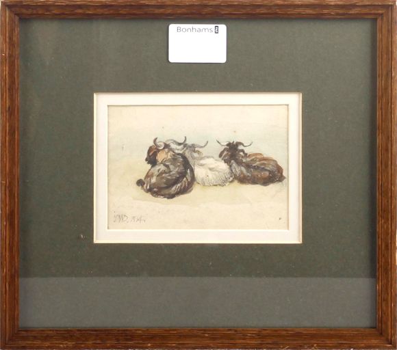 Bonhams : James Ward, RA (British, 1769-1859) Study of three rams