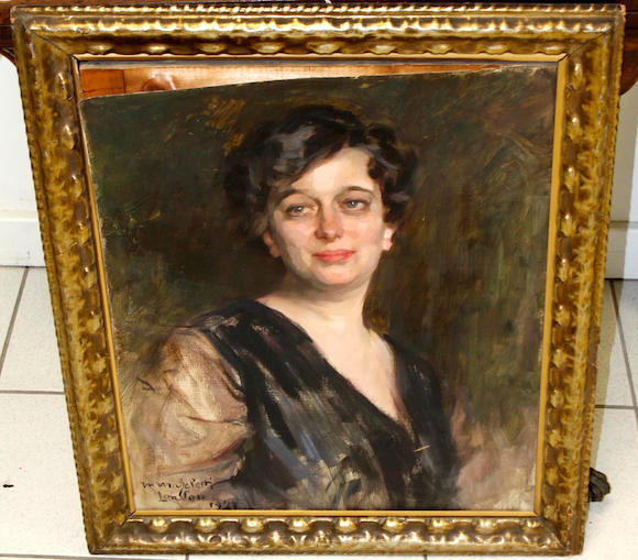 Bonhams 20th Century School Portrait Of A Young Girl 68 X 51 Cm 26 34 X 20 In Portrait Of