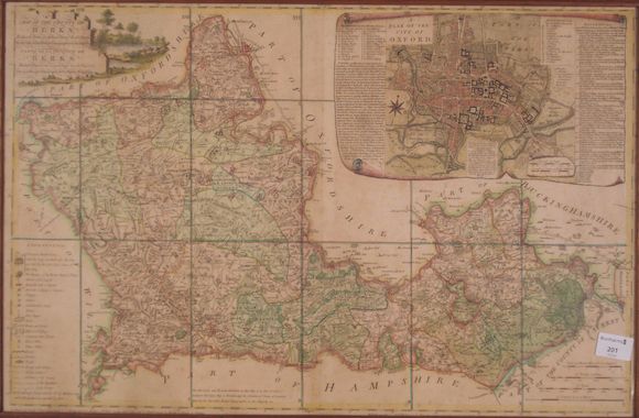 Bonhams : BERKSHIRE and OXFORDSHIRE ROCQUE (JOHN) A Map of the County ...