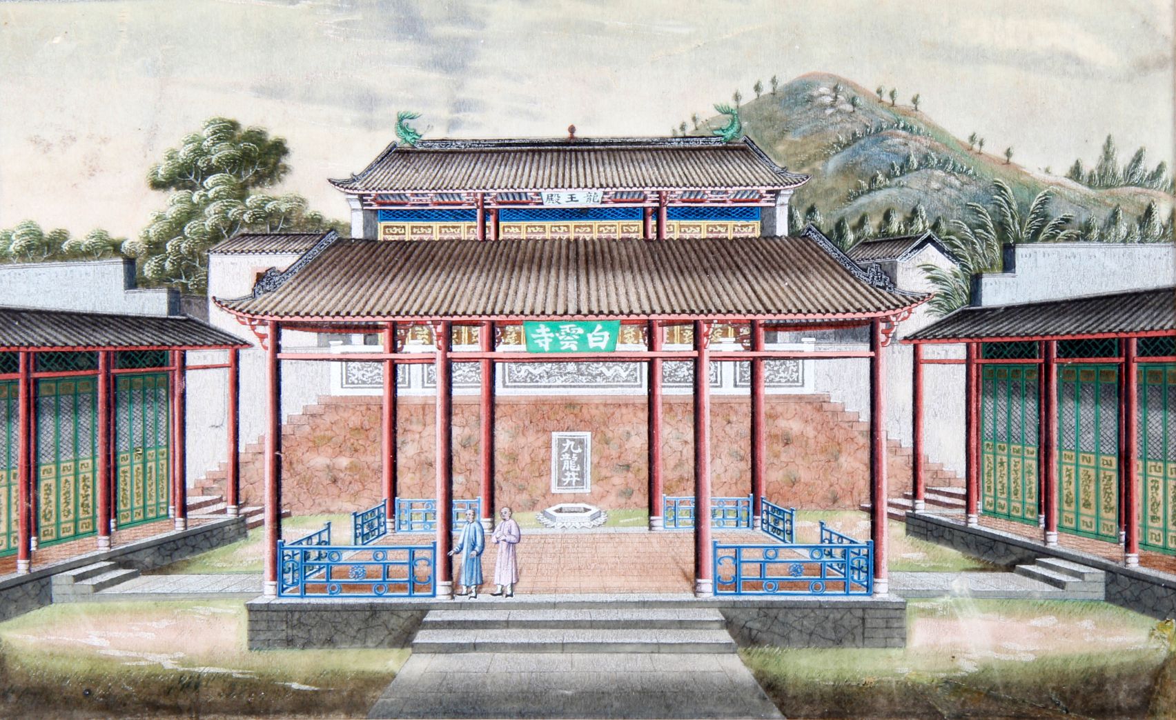 Bonhams : Two Chinese Ancestor pictures; and a picture of two Acolytes ...