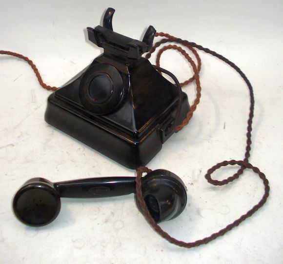 Bonhams : Bell boxes for 200-series telephones: black bakelite,