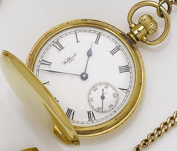 Bonhams Waltham An 18ct Gold Keyless Wind Full Hunter Pocket Watch