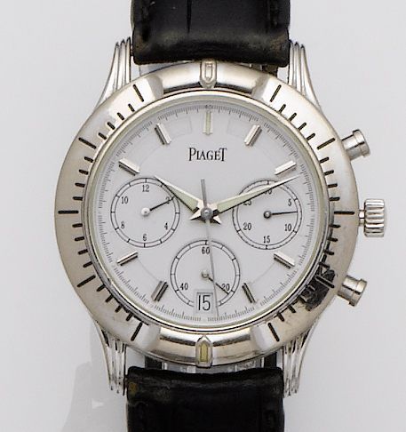 Bonhams : Piaget. A stainless steel automatic chronograph wristwatch