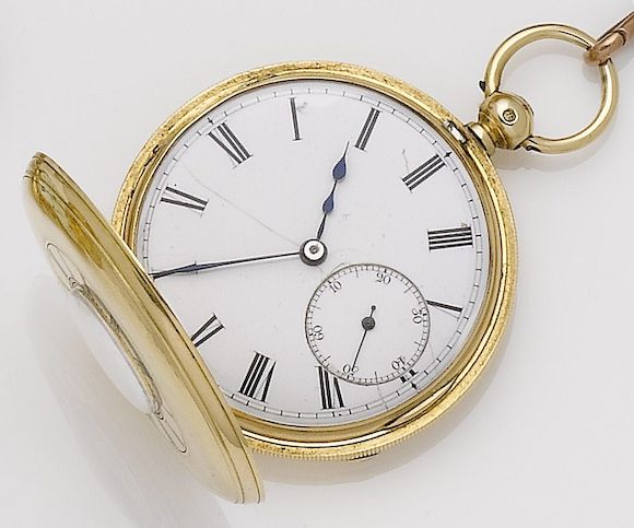 Bonhams : J.T.Wilson. An 18ct gold half hunter key wind pocket watch ...