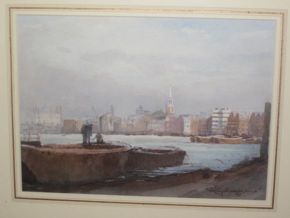 Bonhams : Roy Hammond (British, 1934) 'Rotherhithe Waterfront'