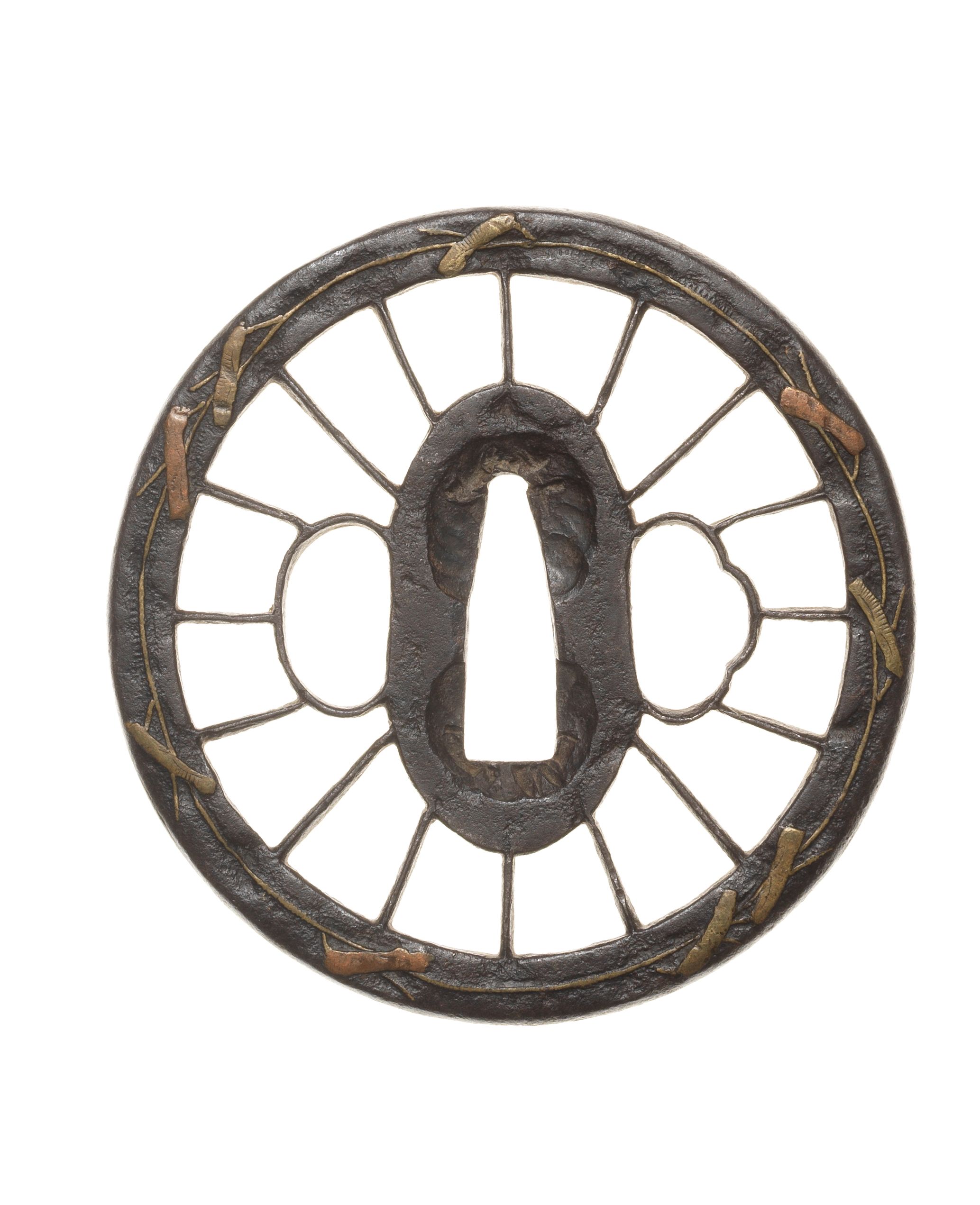 Bonhams : Five iron tsuba Shoami School, Nobuie style, 17th to 18th century