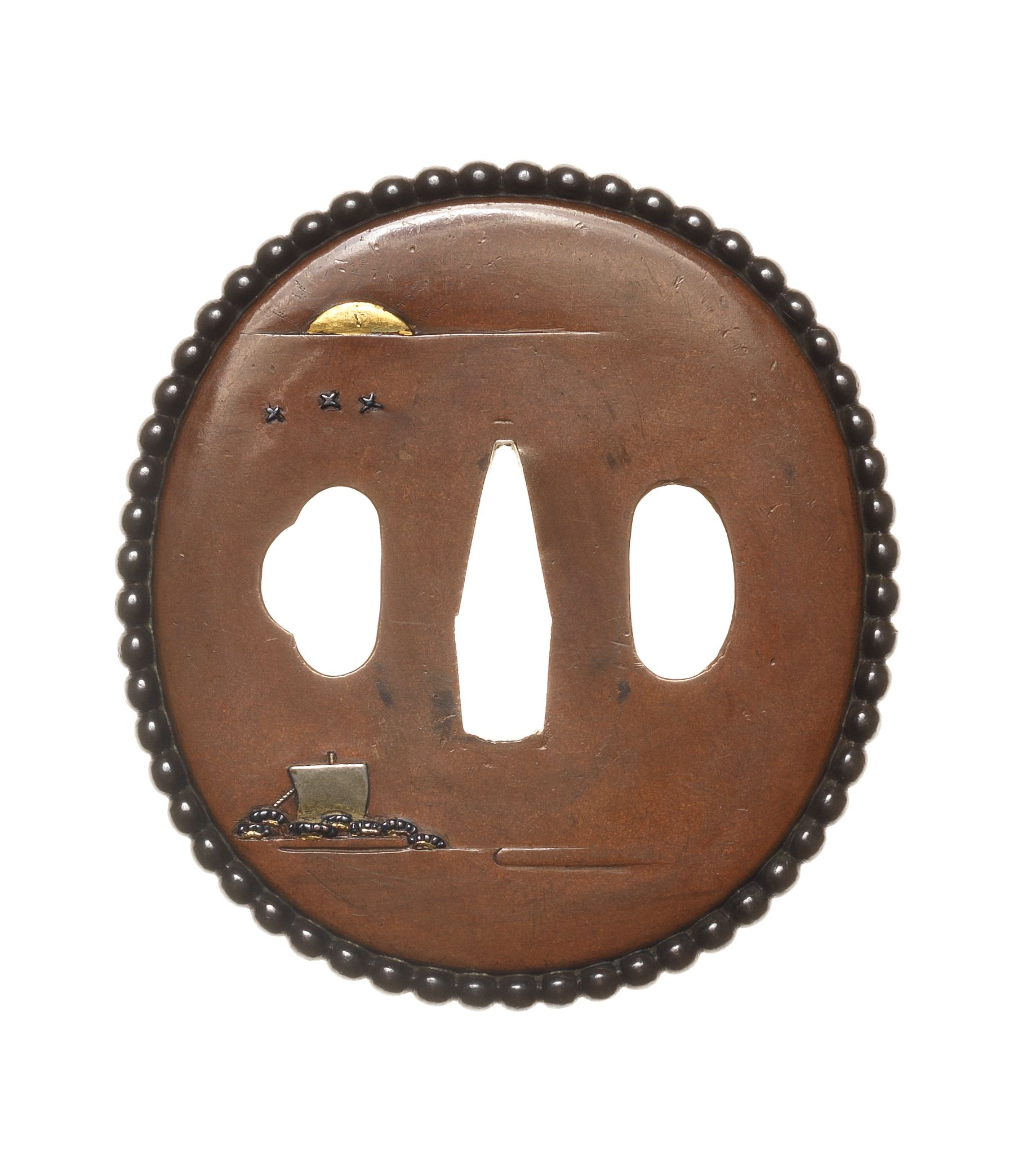 Bonhams : A sentoku and copper tsuba Nara School, late 18th/early 19th ...