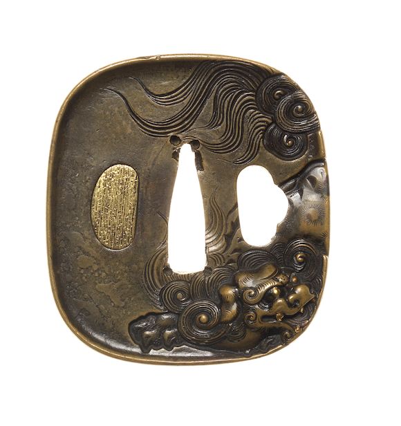 Bonhams : A sentoku tsuba Ichinomiya School, 18th century
