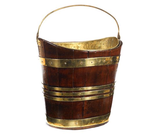 Bonhams : An early 19th century mahogany, brass bound navette shaped bucket