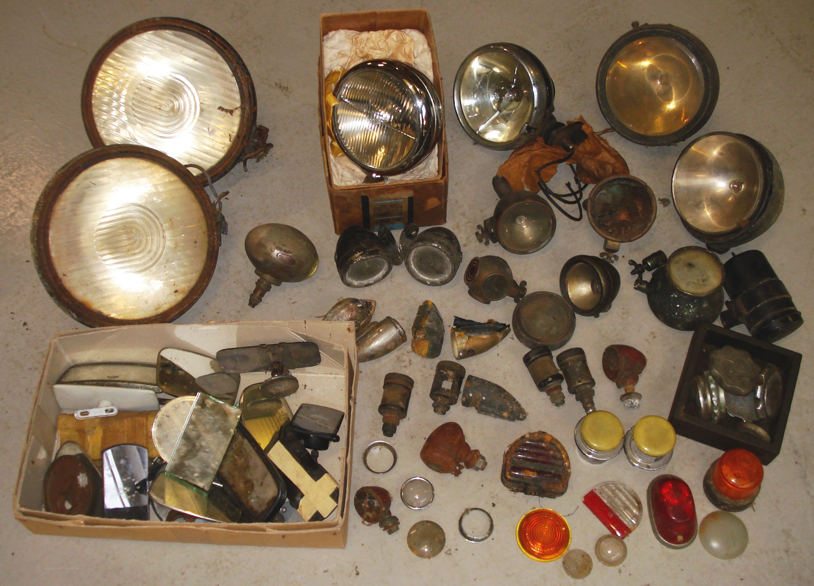 Bonhams Cars : Assorted electric motoring lamps for restoration,