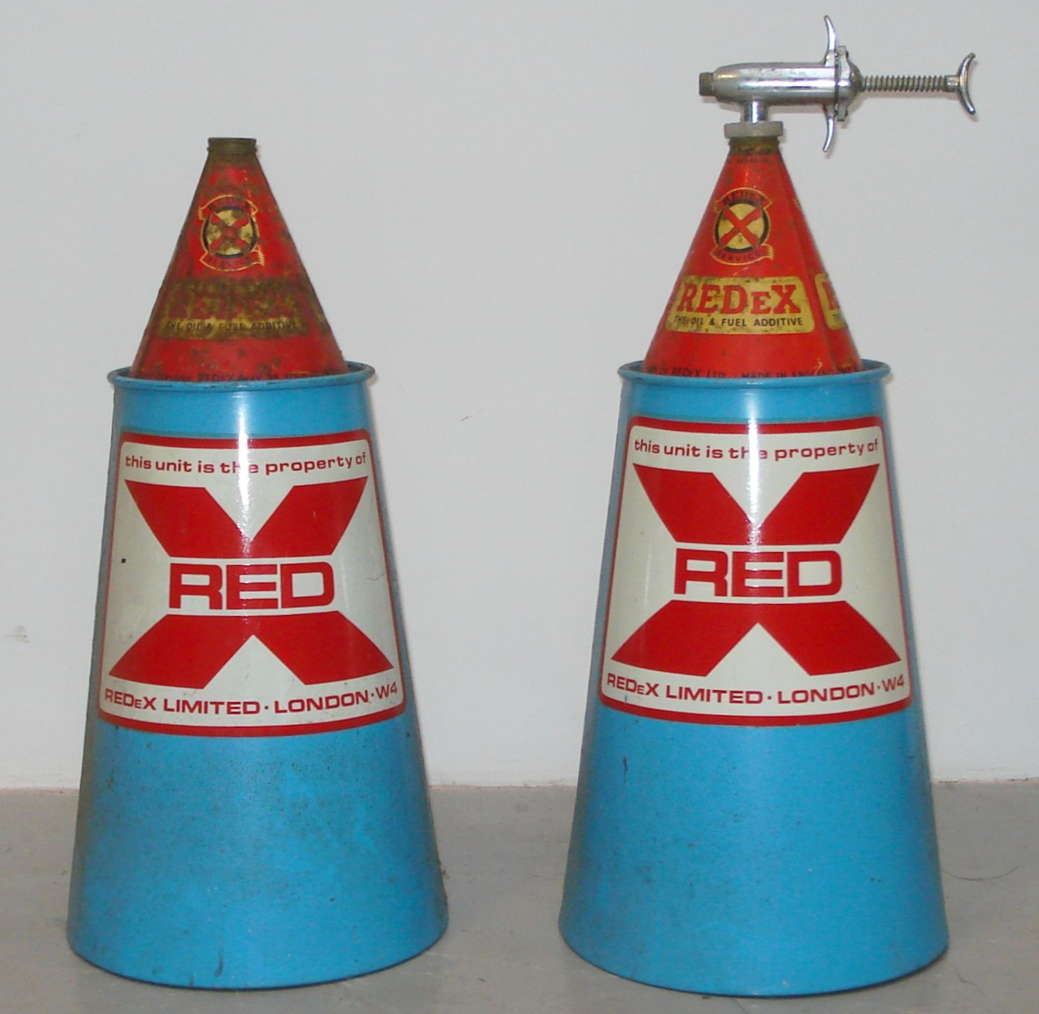 Bonhams Cars : Two Redex oil dispensers,