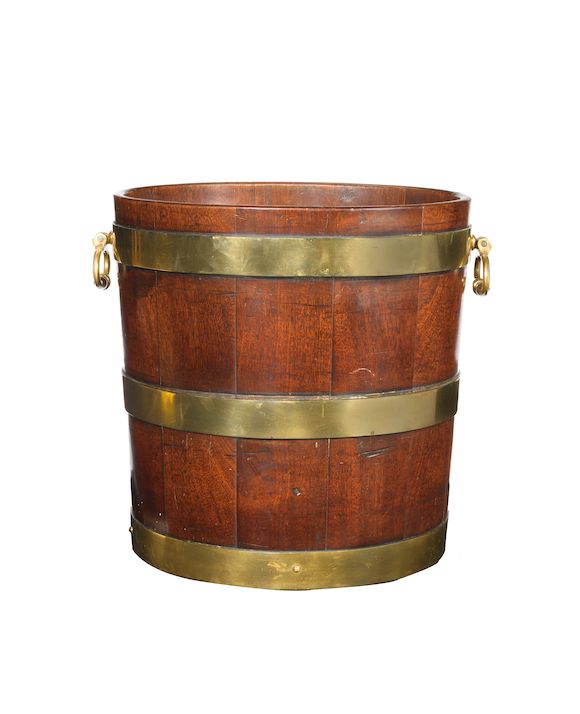 Bonhams : A Regency mahogany and brass bound peat bucket