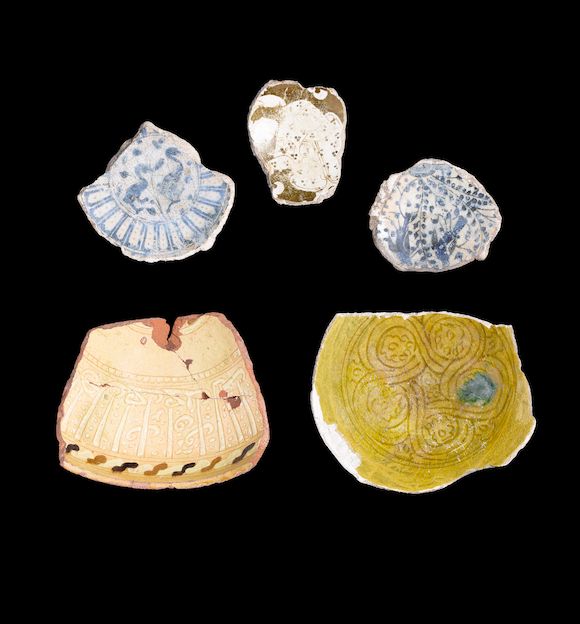 Bonhams : A group of Medieval Islamic pottery Fragments Egypt and Syria ...