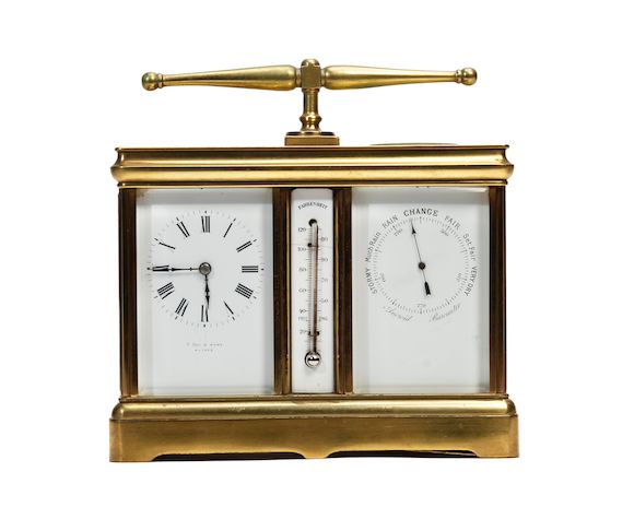 Bonhams : A French compendium brass timepiece P Orm and Sons, Madras