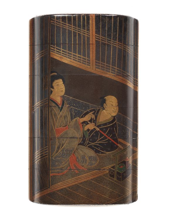 Bonhams : A lacquer five-case inro By Yanagawa Naoyuki, 19th century