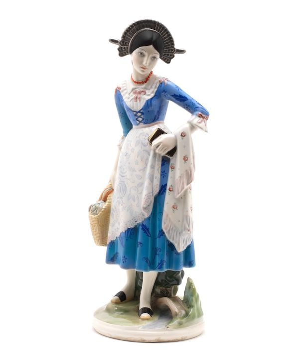Bonhams : Lenci 'Lombardia - Lucia' a Pottery Figure, circa 1935