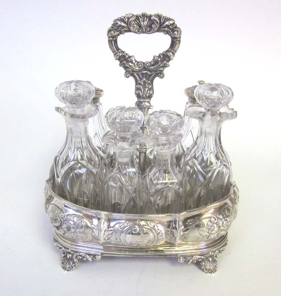 Bonhams : A William IV silver cruet stand, by George Fredderick Pinnell ...
