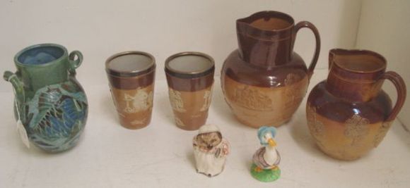 Bonhams : A Barum Ware Barnstaple pottery two handled baluster vase ...