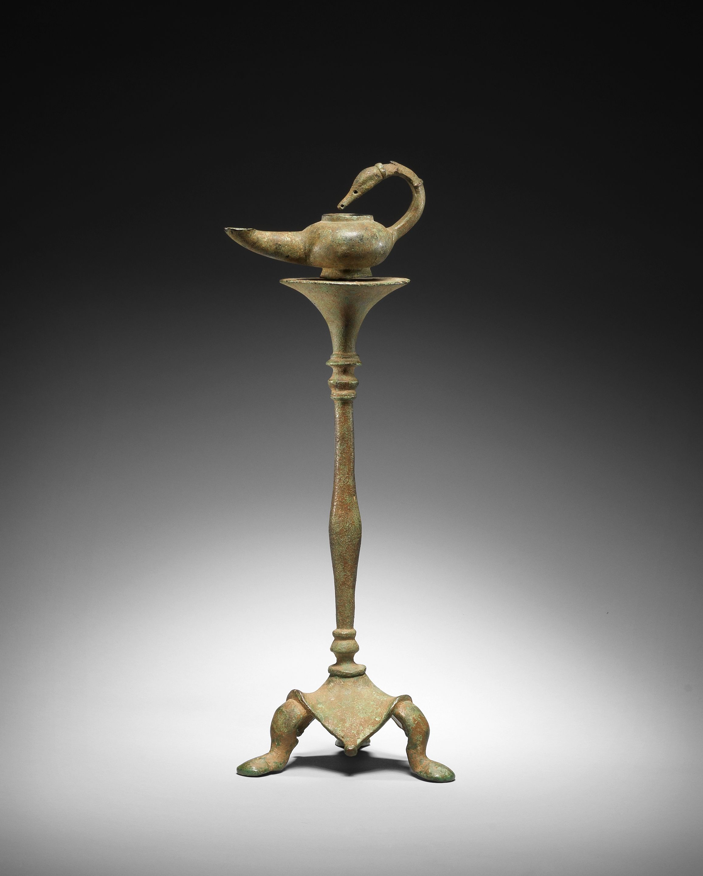Bonhams : A Roman bronze lamp and stand 2