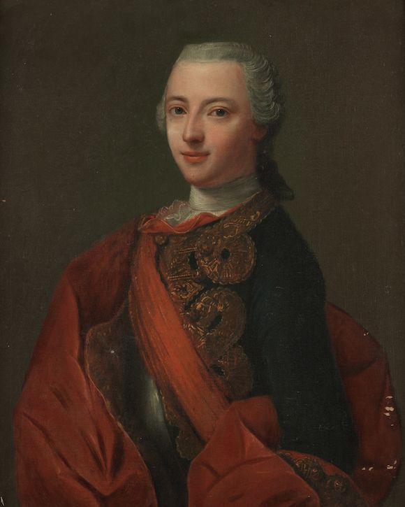 Bonhams : French School, circa 1740 Portrait of an officer, half-length ...