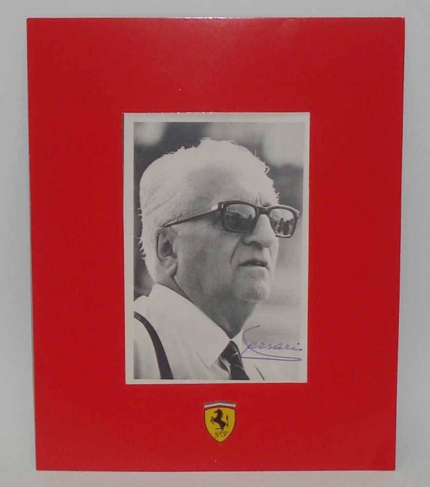 Bonhams Cars : An original signed photograph of Enzo Ferrari,