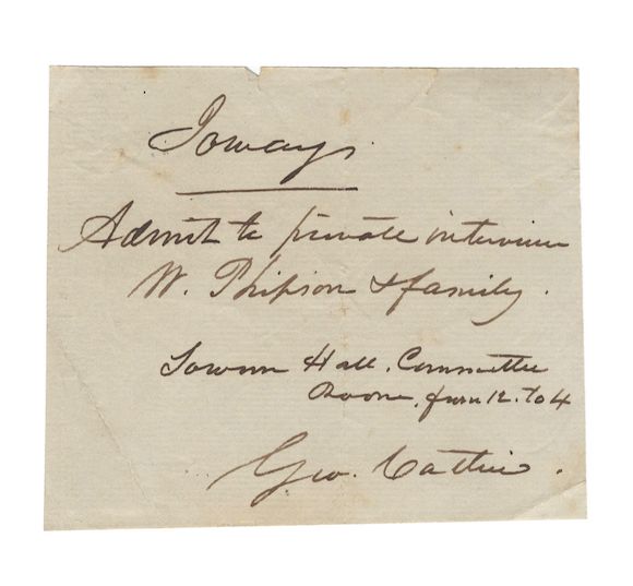 Bonhams : CATLIN (GEORGE) Autograph draft of payment, signed, 1845