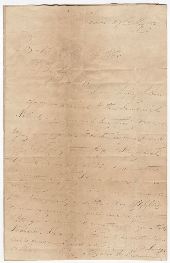 Bonhams : PACIFIC - HAWAII. Original letter written by or on behalf of ...