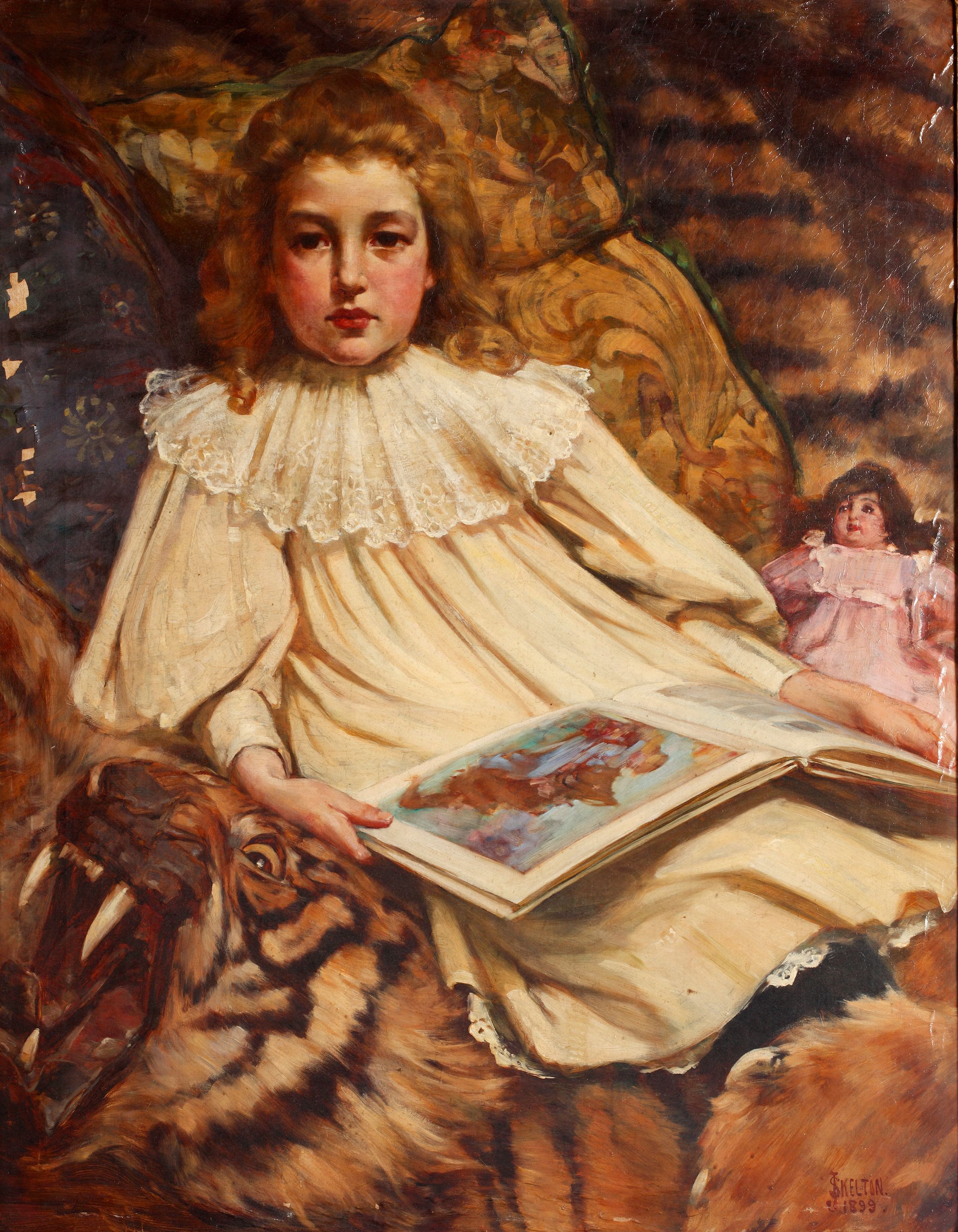 Bonhams : Joseph Ratcliffe Skelton (British, fl 1888-1927) Young girl ...