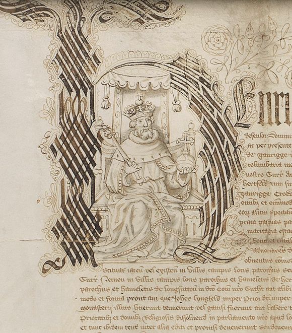 Bonhams : HENRY VIII. Initial letter portrait of Henry VIII, showing ...