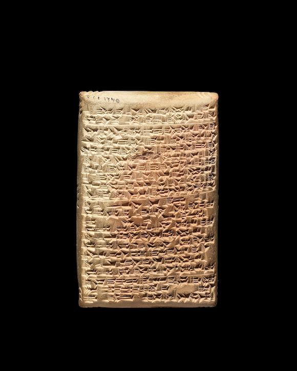 Bonhams : A Babylonian cuneiform clay tablet