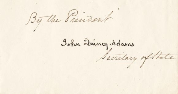 Bonhams : AMERICAN PRESIDENTS – MONROE and QUINCY ADAMS. Letters patent ...