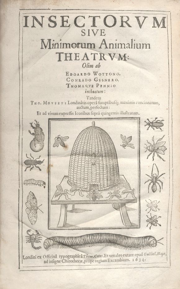 Bonhams : MOFFETT (THOMAS) Insectorum sive minimorum animaliusm ...