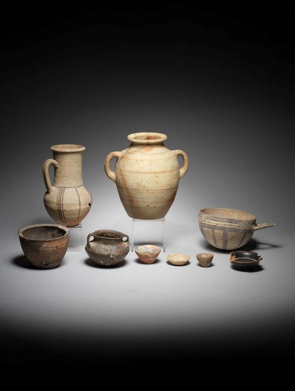 Bonhams : A group of Ancient pottery vessels and two vessels, a lot