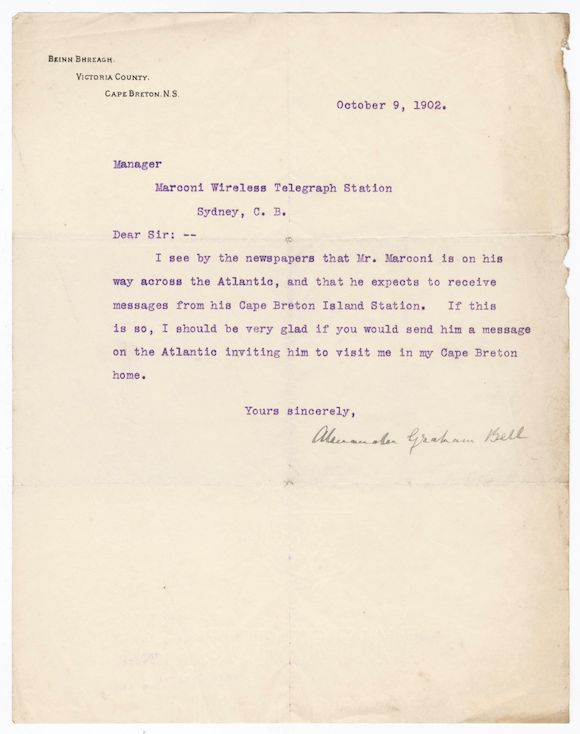 Bonhams : BELL (ALEXANDER GRAHAM) Typed letter signed ("Alexander ...
