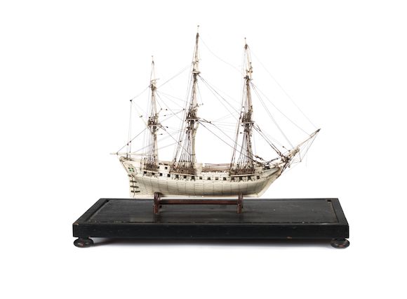 Bonhams : Prisoner of War style bone ship model, probably late 19th ...