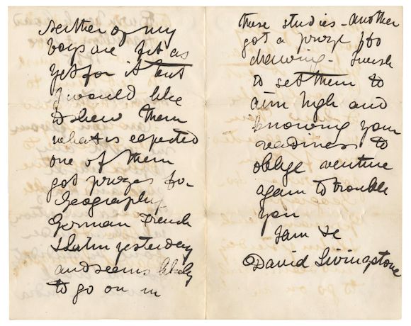 Bonhams : LIVINGSTONE (DAVID) Autograph letter signed ("David ...