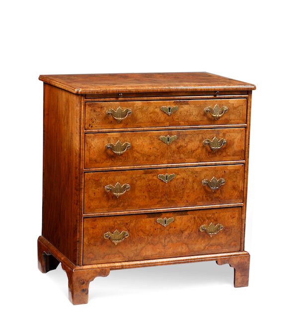 Bonhams : A figured walnut and chevron strung small chestIn the 18th ...