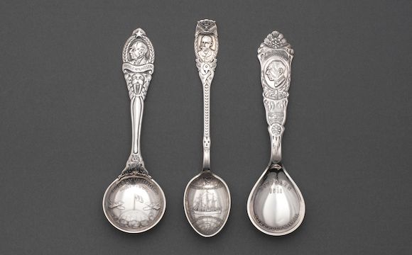 Bonhams : AMUNDSEN (ROALD) Three Norwegian silver spoons, commemorating ...