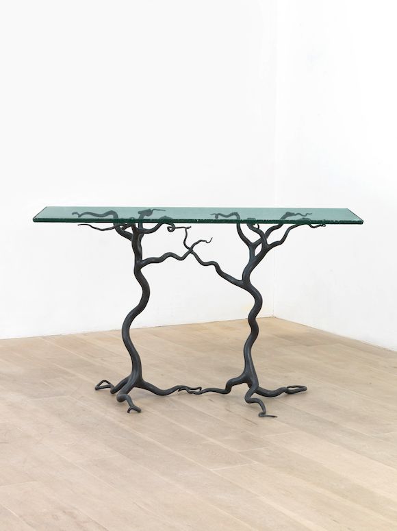 Bonhams : Tree Console British 2000 indistinctly signed wrought iron ...