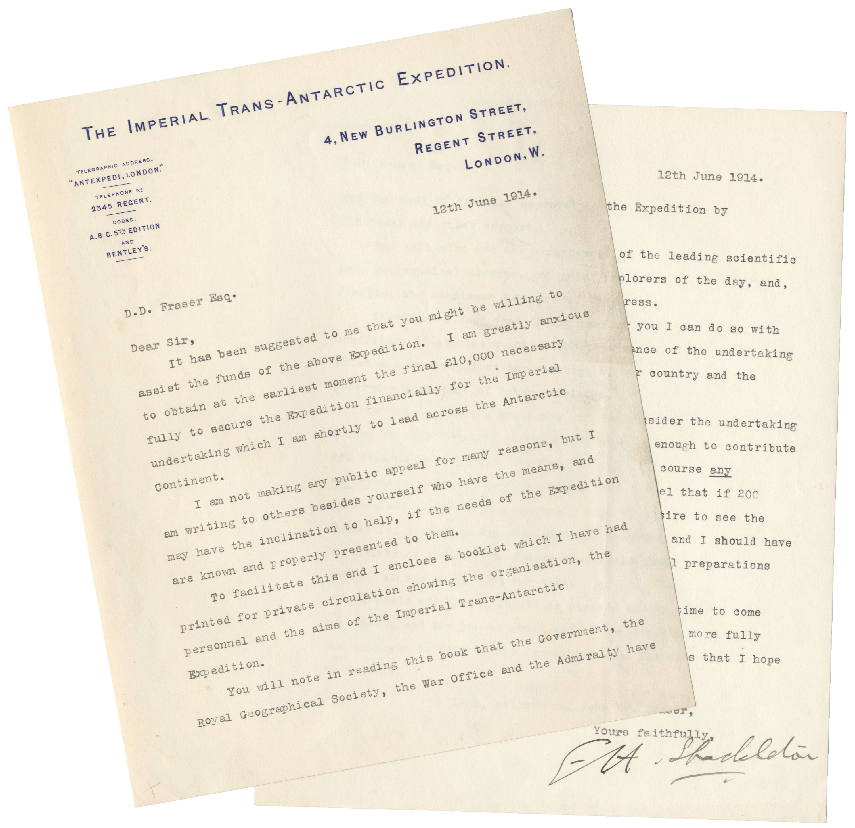 Bonhams : SHACKLETON (ERNEST HENRY) The Imperial Trans-Antarctic ...