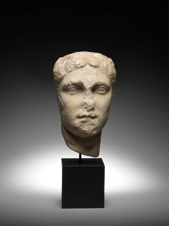 Bonhams : A Hellenistic marble portrait head of a woman