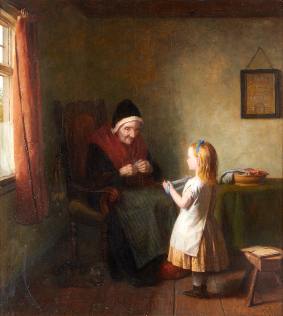 Bonhams : Thomas Webster (British, 1800-1886) 'Youth and age'