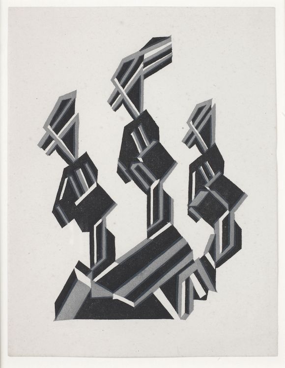 Bonhams : Edward Wadsworth (British, 1889-1949) Street Singers Woodcut ...