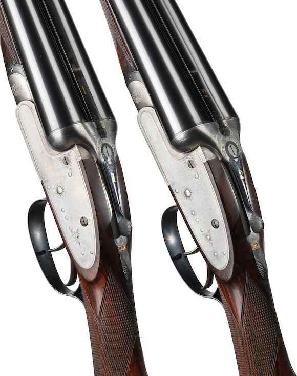 Bonhams : A pair of 12-bore 'W&R Plain Hammerless Ejector' sidelock ...